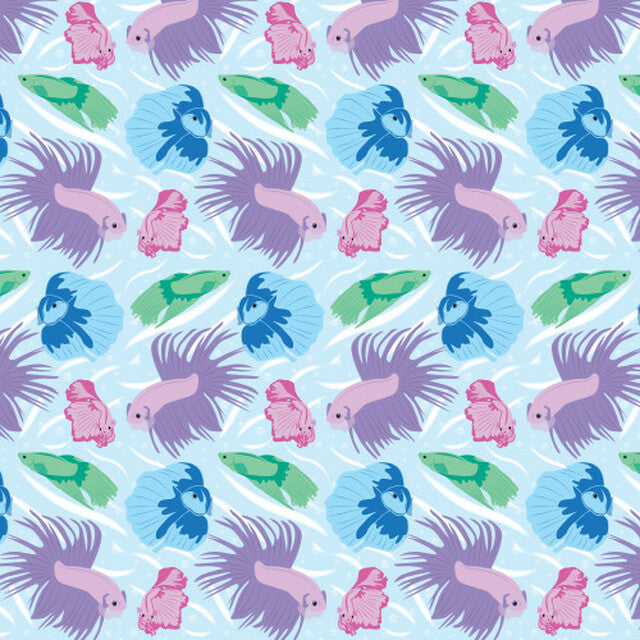 Pastel Betta Fish 12" Pattern Heat Transfer Vinyl / Siser Easy Pattern